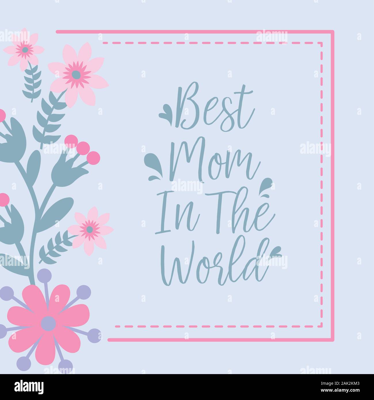 Modern shape of leaf and flower frame, for best mom in the world poster ...