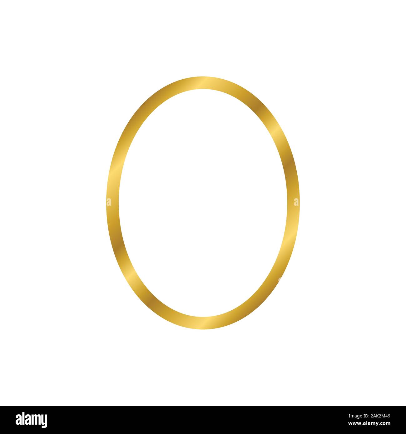 Gold shiny glowing vintage ellipse frame with shadows isolated on white ...
