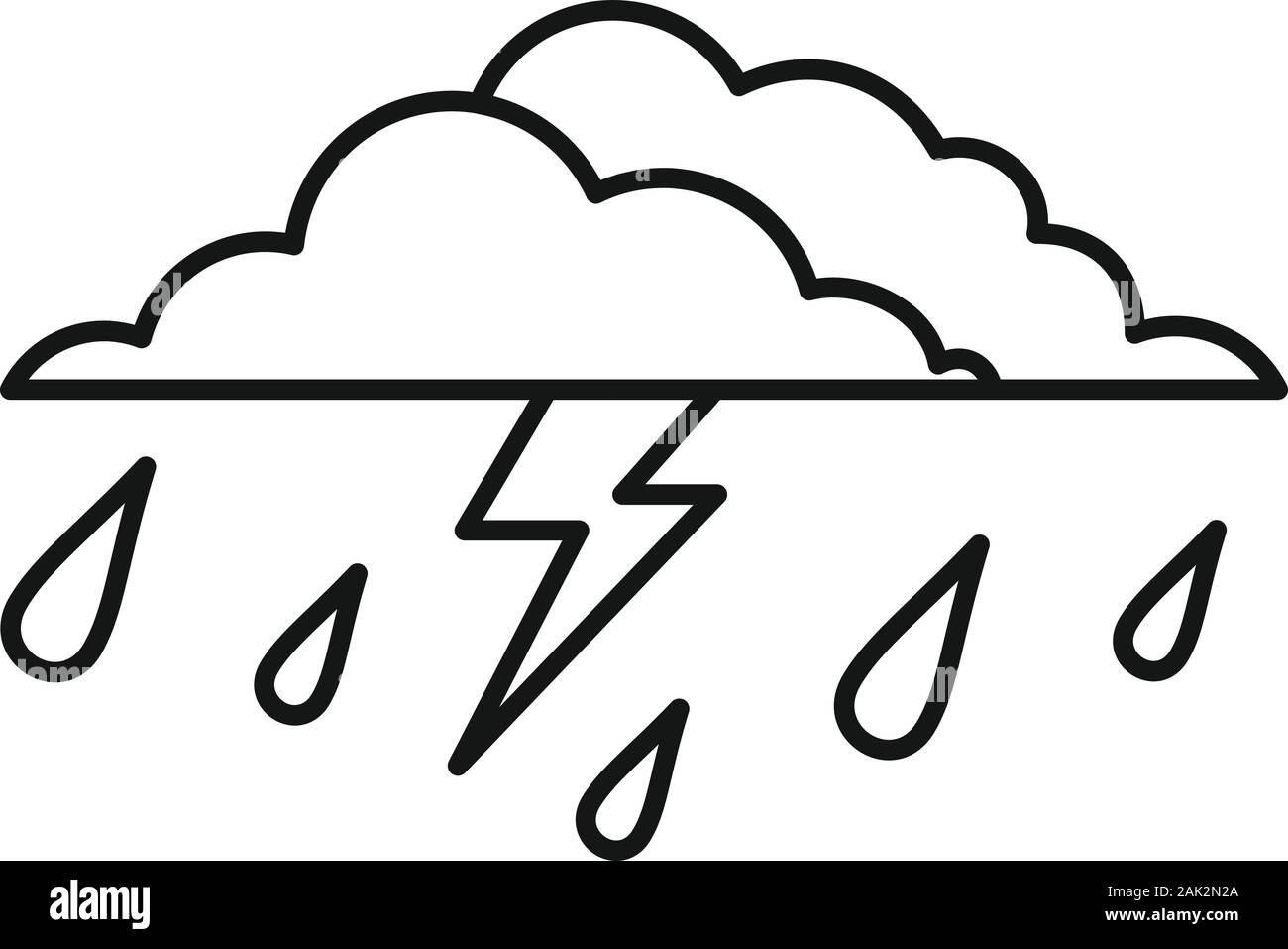 Thunderstorm icon. Outline thunderstorm vector icon for web design ...