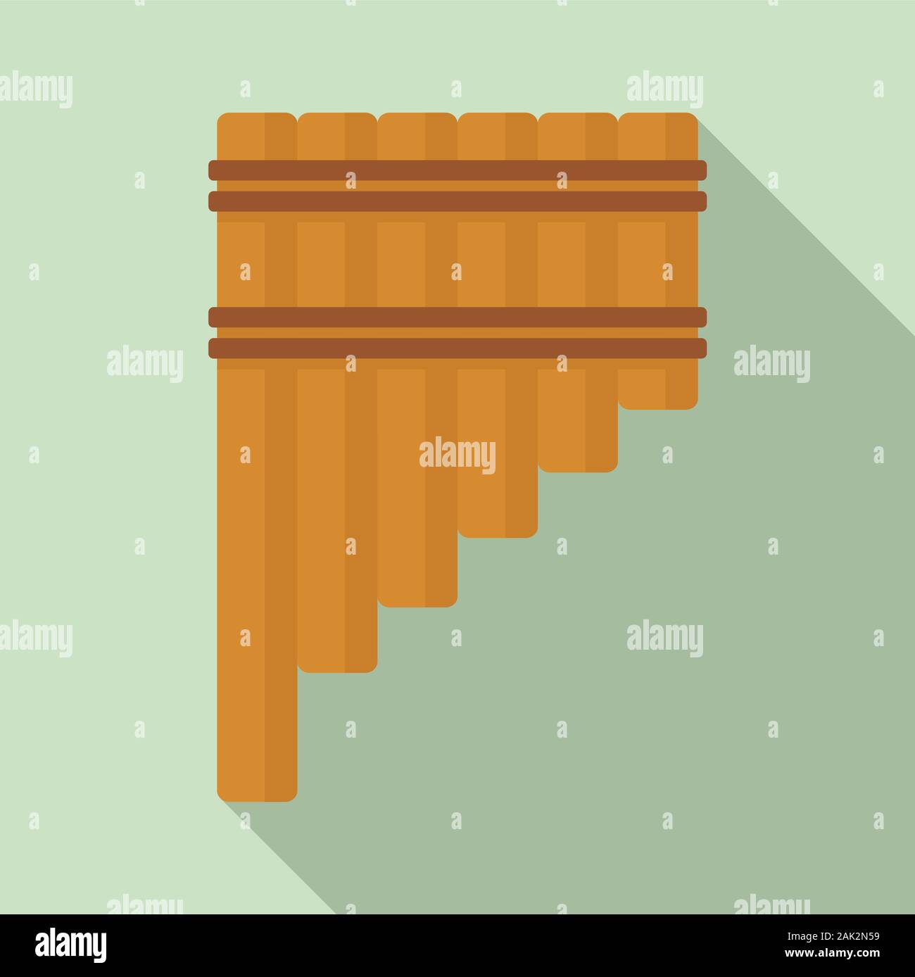 Pipe flute icon. Flat illustration of pipe flute vector icon for web ...