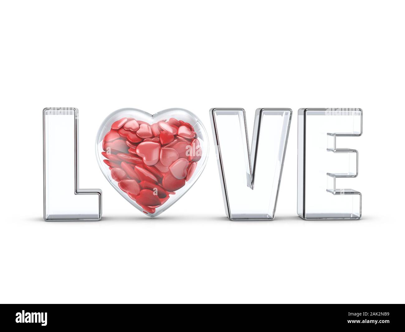 Glass love text on a white background. 3d illustration Stock Photo - Alamy