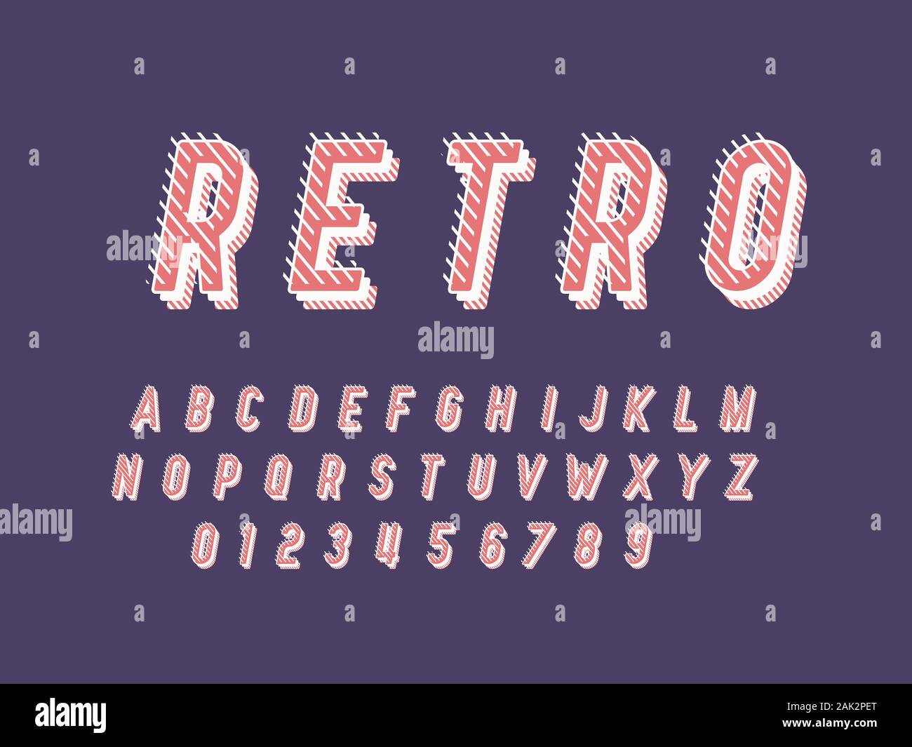 Stylish trendy logotype Retro Bar. 3D colorful Font. Vintage style ...
