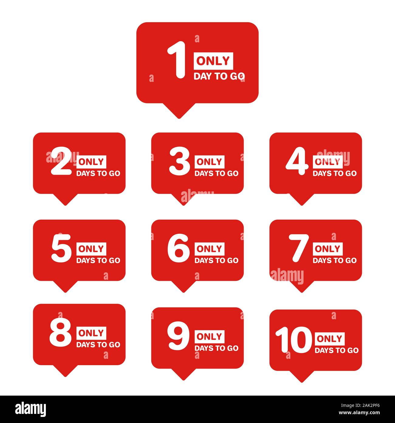 Countdown Badges. Days To Go Sale Labels With Day Left Numbers Stock ...