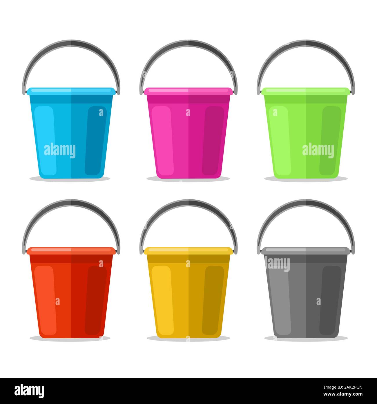Colored plastics pails Stock Vector Image & Art - Alamy