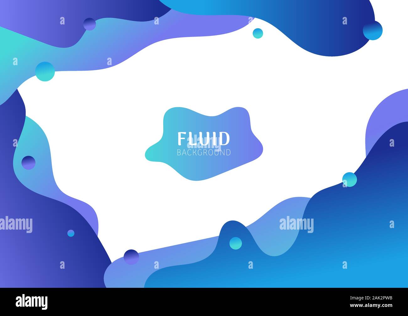 Abstract fluid shape gradient blue color isolated on white background ...