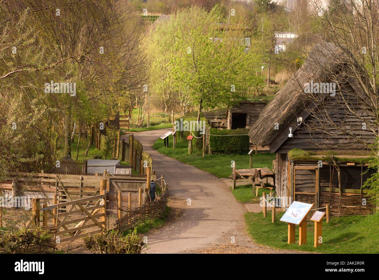 Reconstruction of village at Jarrow Hall Stock Photo - Alamy