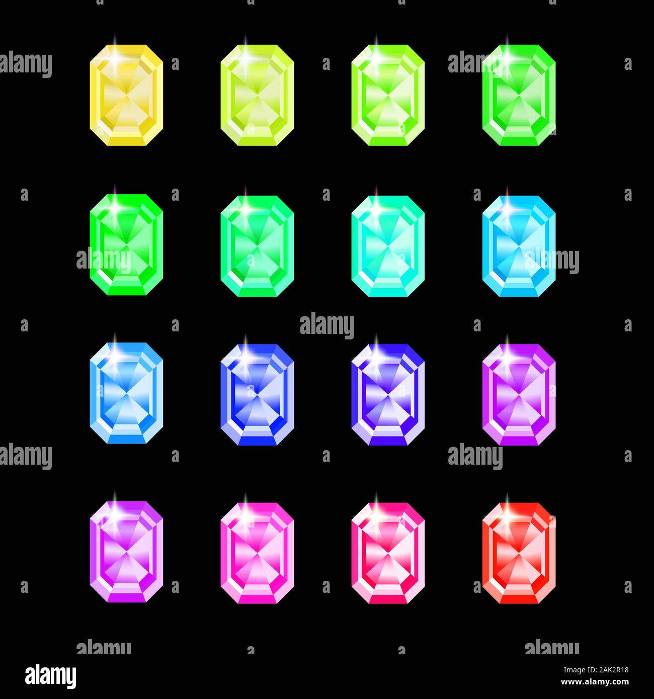 Colorful gems set. Jewelry crystals collection. Different gemstones ...