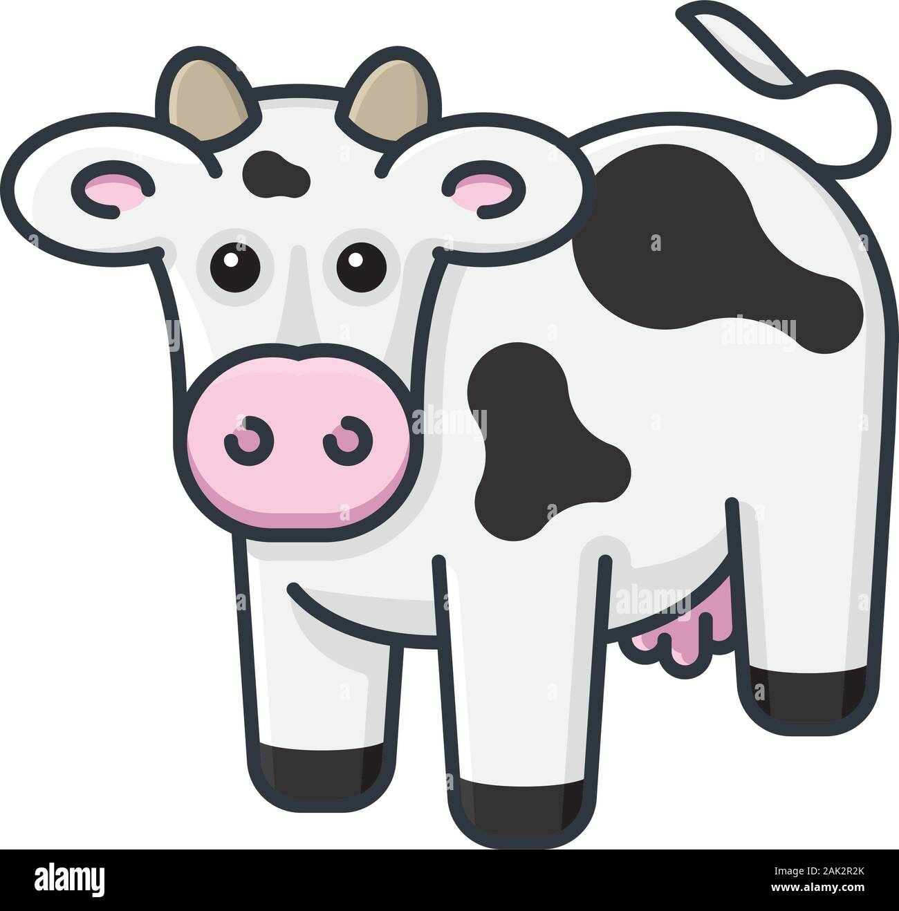 Cute Holstein Cow illustration. Cattle, dairy and agriculture isolated ...