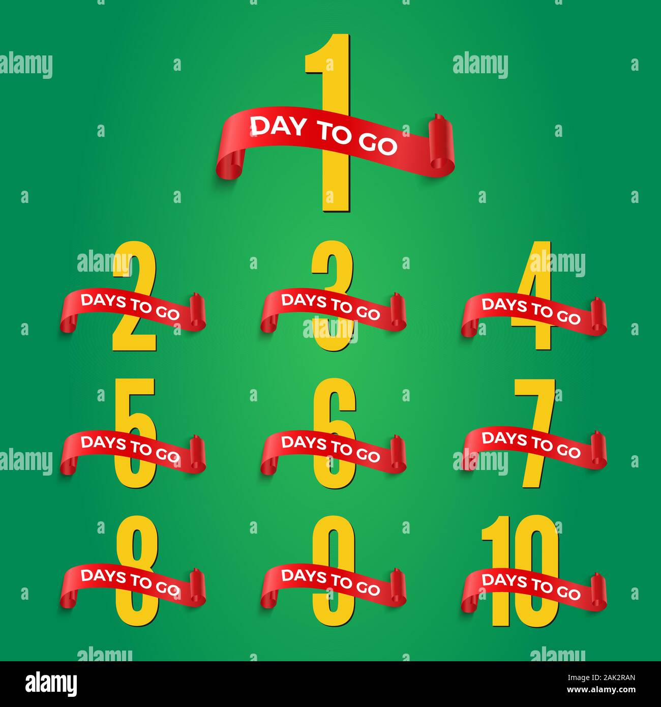 Countdown Badges. Days To Go Sale Labels With Day Left Numbers Stock ...