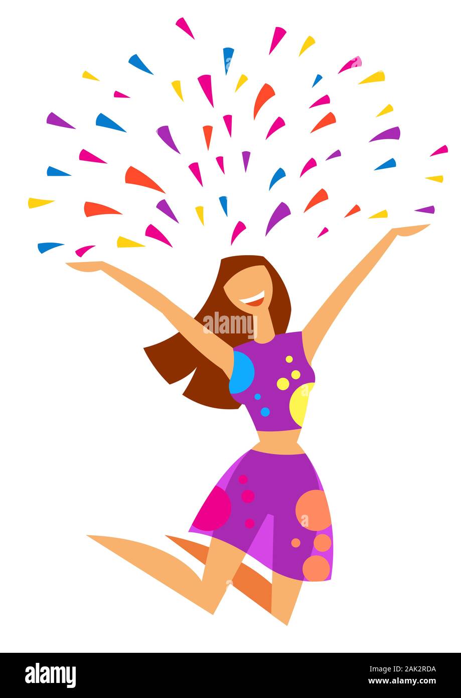 Dancing party girl happy Stock Vector Images - Alamy