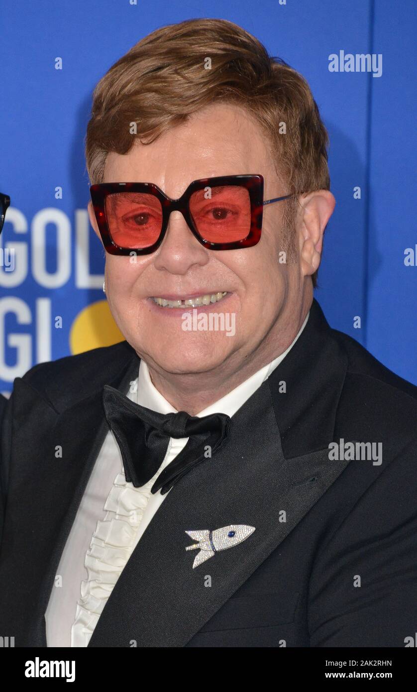 Los Angeles, USA. 06th Jan, 2020. Elton Jones 151 poses in the press ...