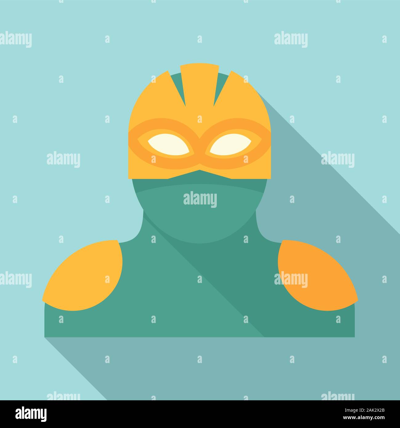 Alien superhero icon. Flat illustration of alien superhero vector icon ...