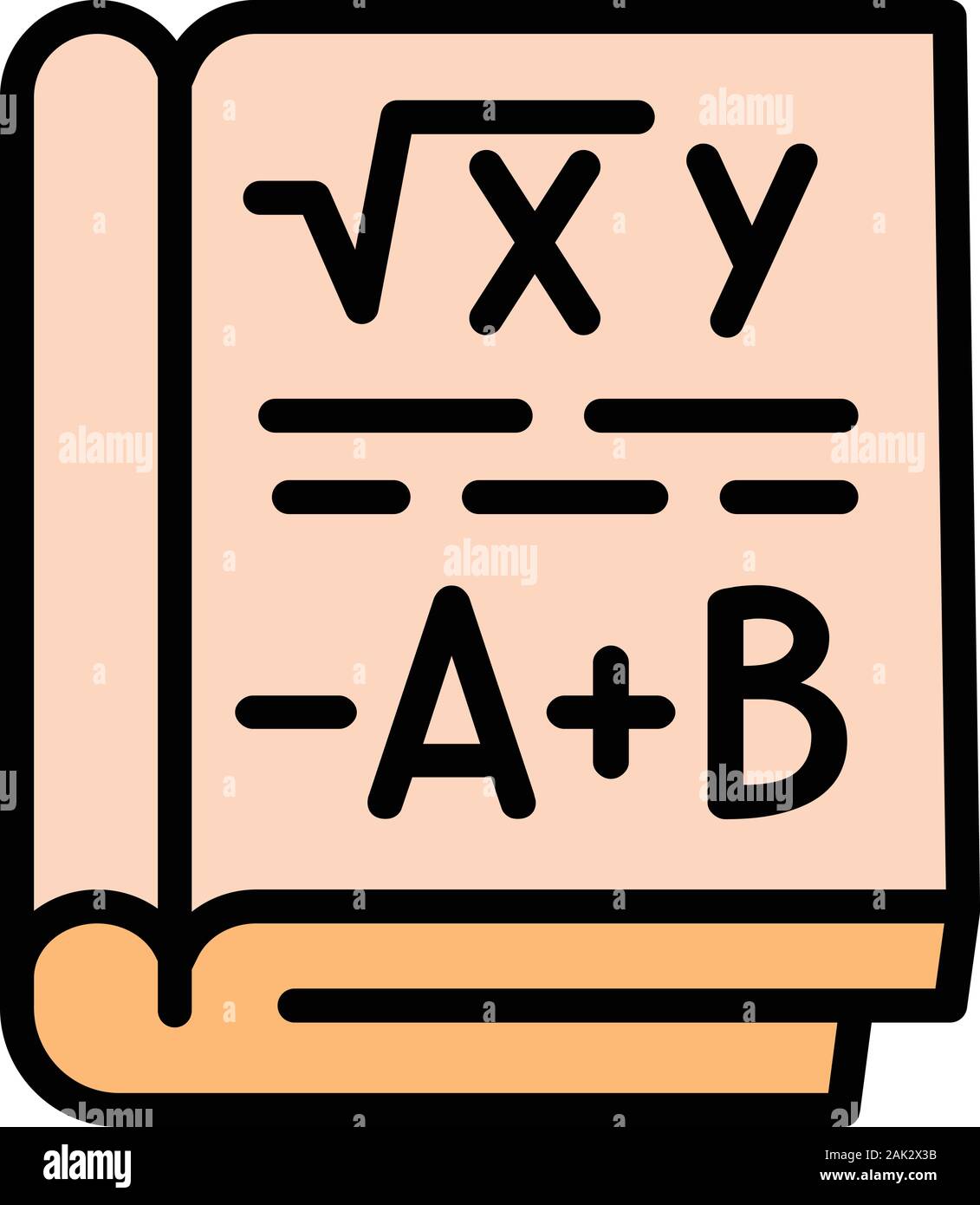 Mathematics book icon. Outline mathematics book vector icon for web ...