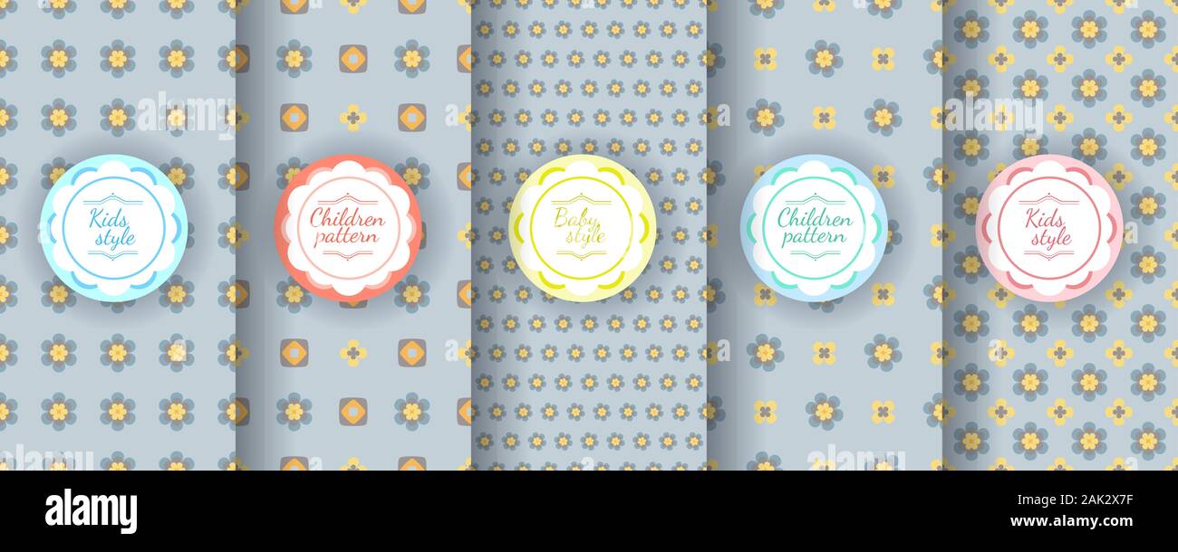 Kids colorful seamless pattern. Cute Baby design Stock Vector Image ...