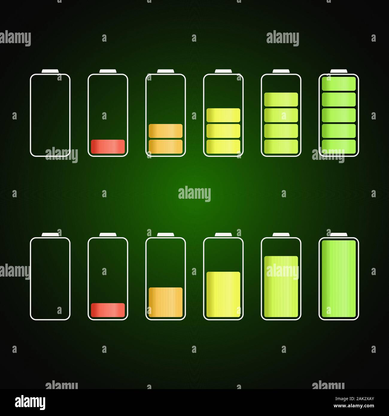 vector empty to full charge battery collection Stock Vector Image & Art ...