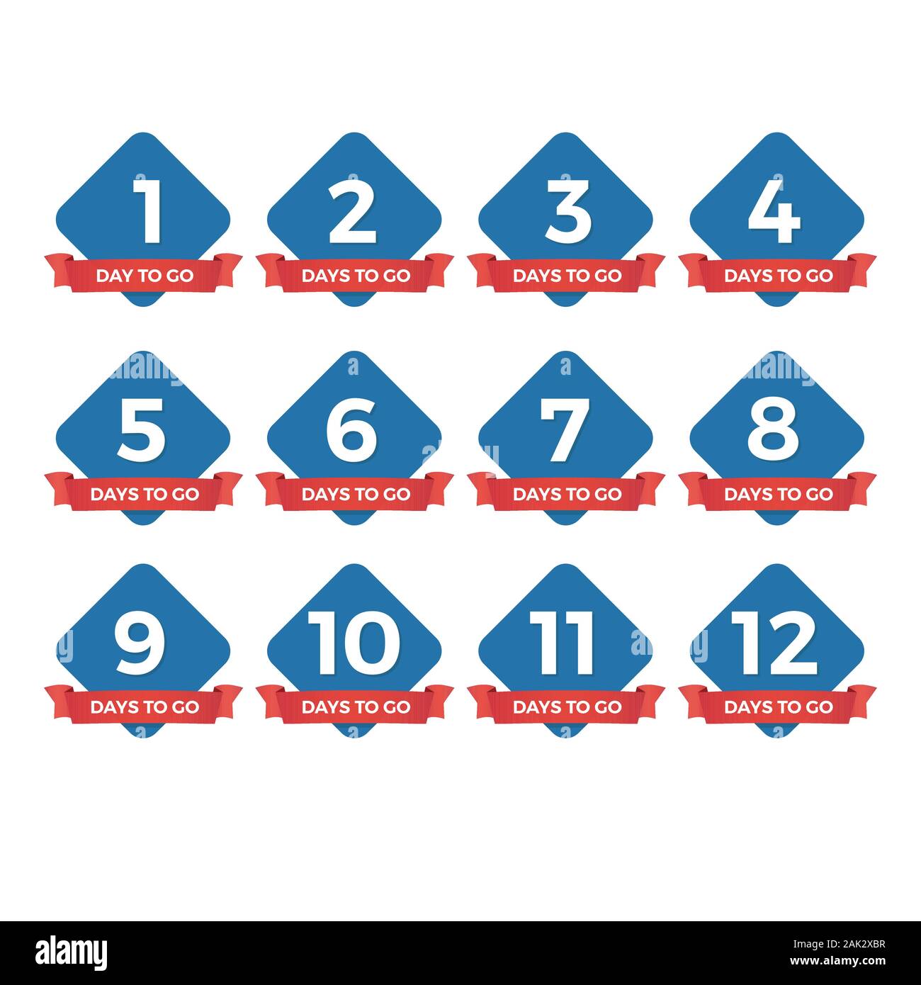 Countdown Badges. Days To Go Sale Labels With Day Left Numbers Stock ...