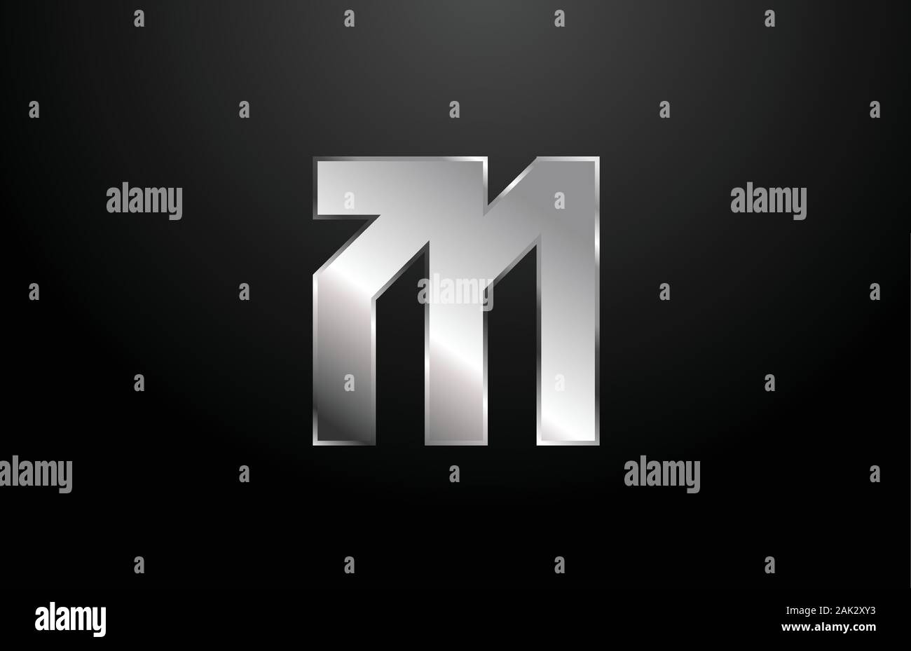silver metal alphabet letter M logo icon template. Suitable for a ...