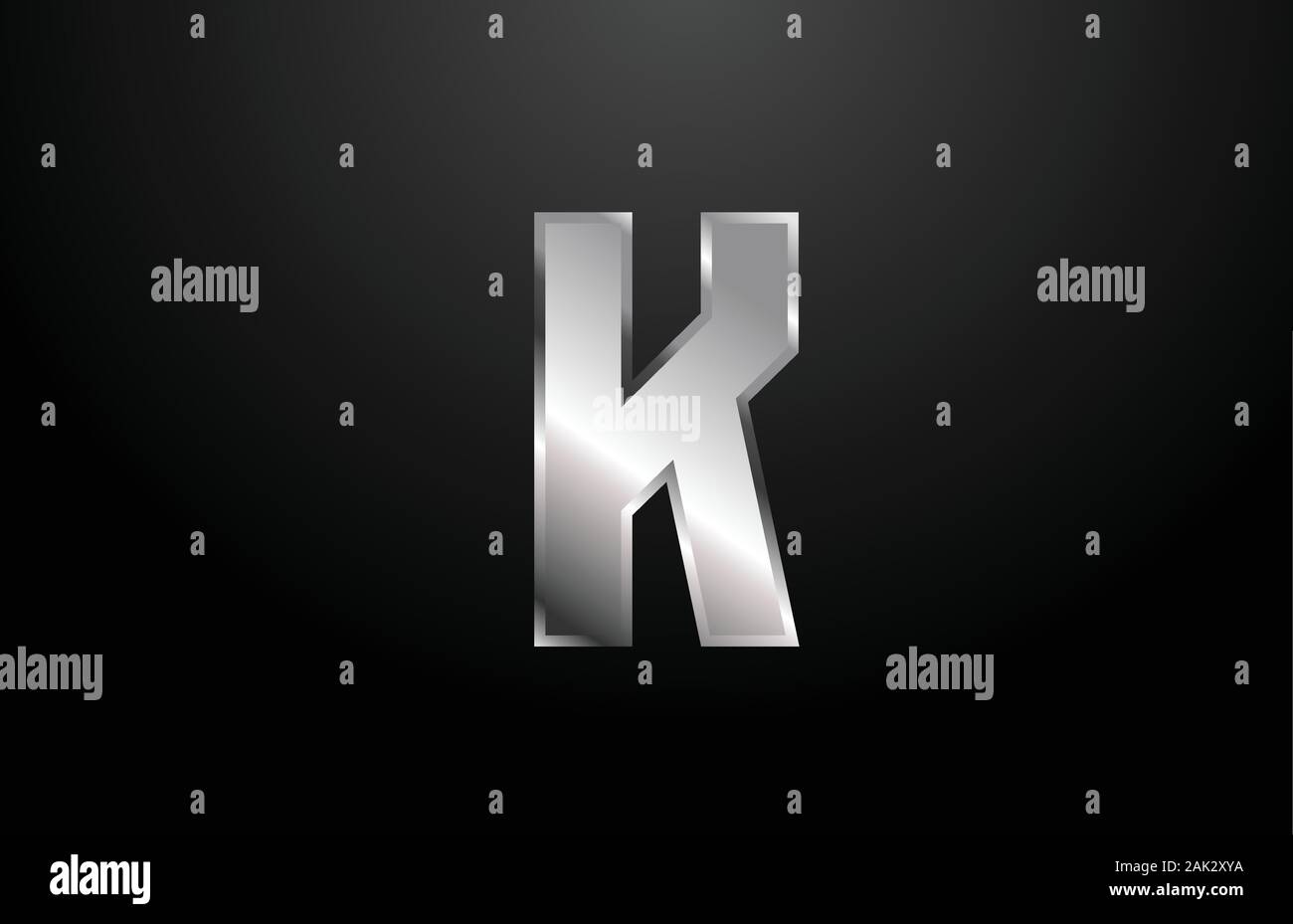 silver metal alphabet letter K logo icon template. Suitable for a ...