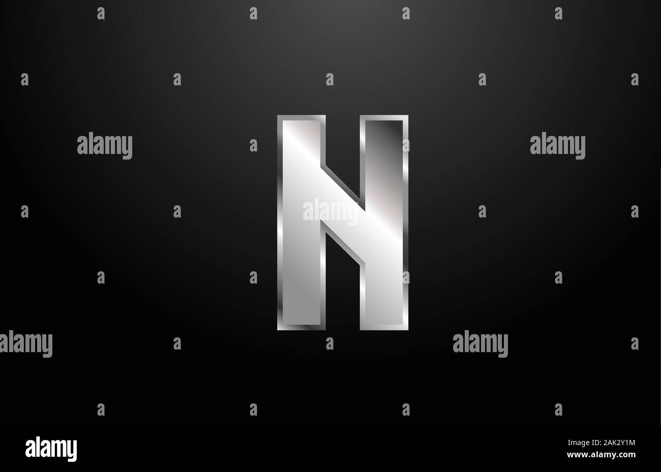 silver metal alphabet letter N logo icon template. Suitable for a ...