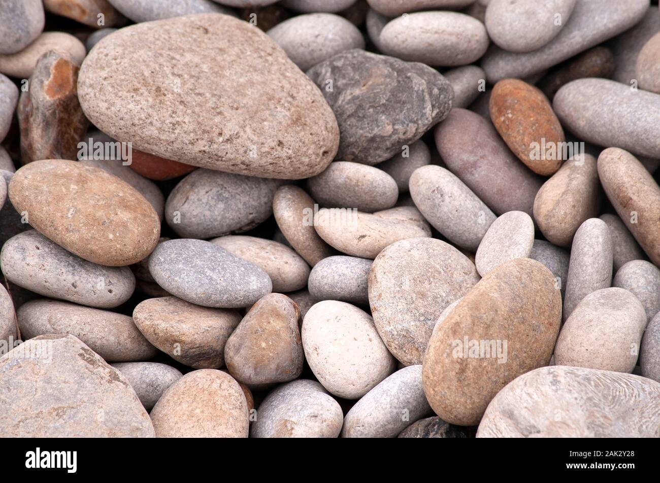 Smooth pebbles and rocks, Whitburn Coastal Park Stock Photo - Alamy