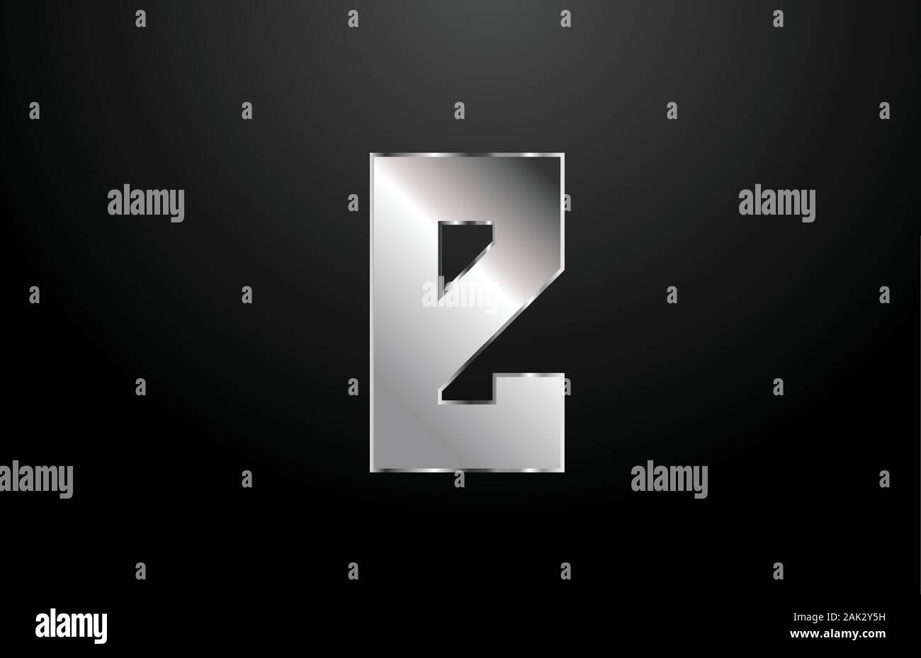 silver metal alphabet letter E logo icon template. Suitable for a ...