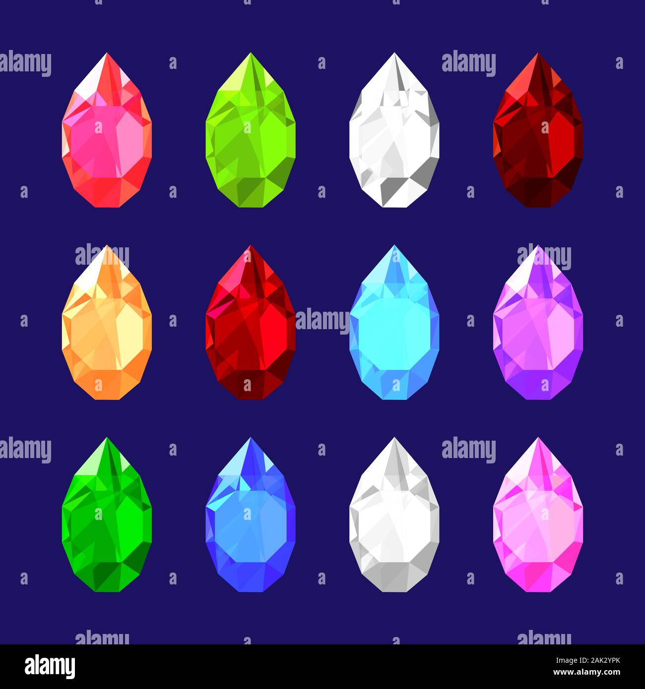 Colorful gems set. Jewelry crystals collection. Different gemstones ...