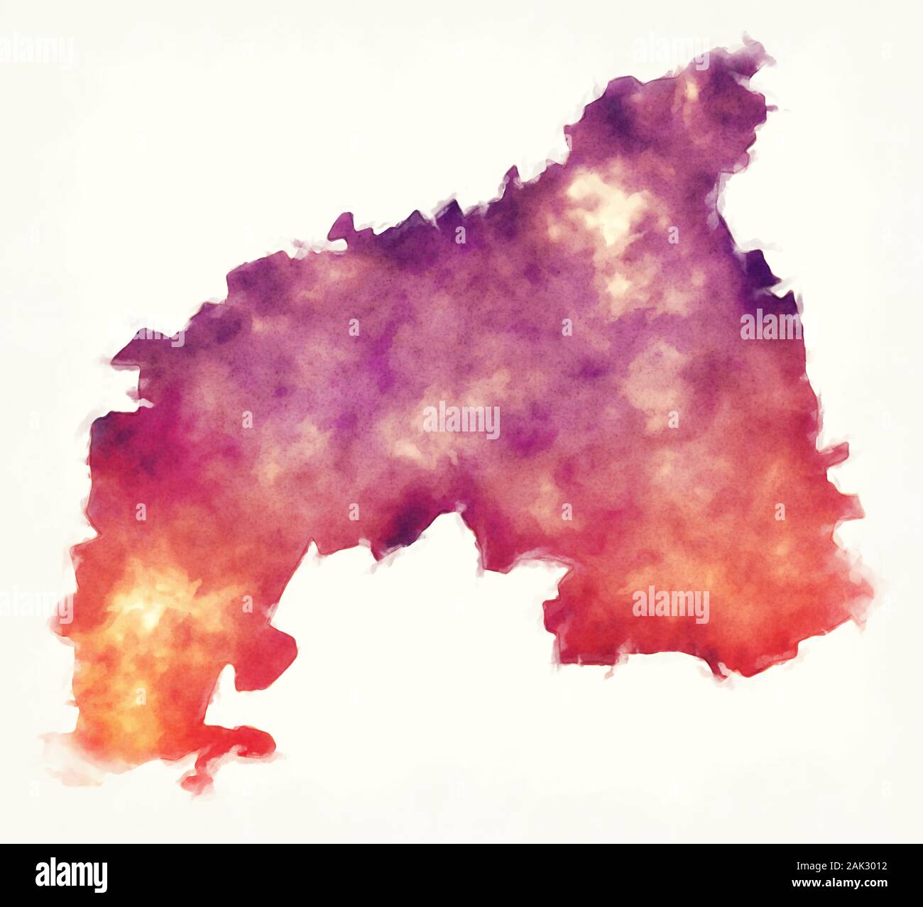 Khomas region watercolor map of Namibia Stock Photo - Alamy