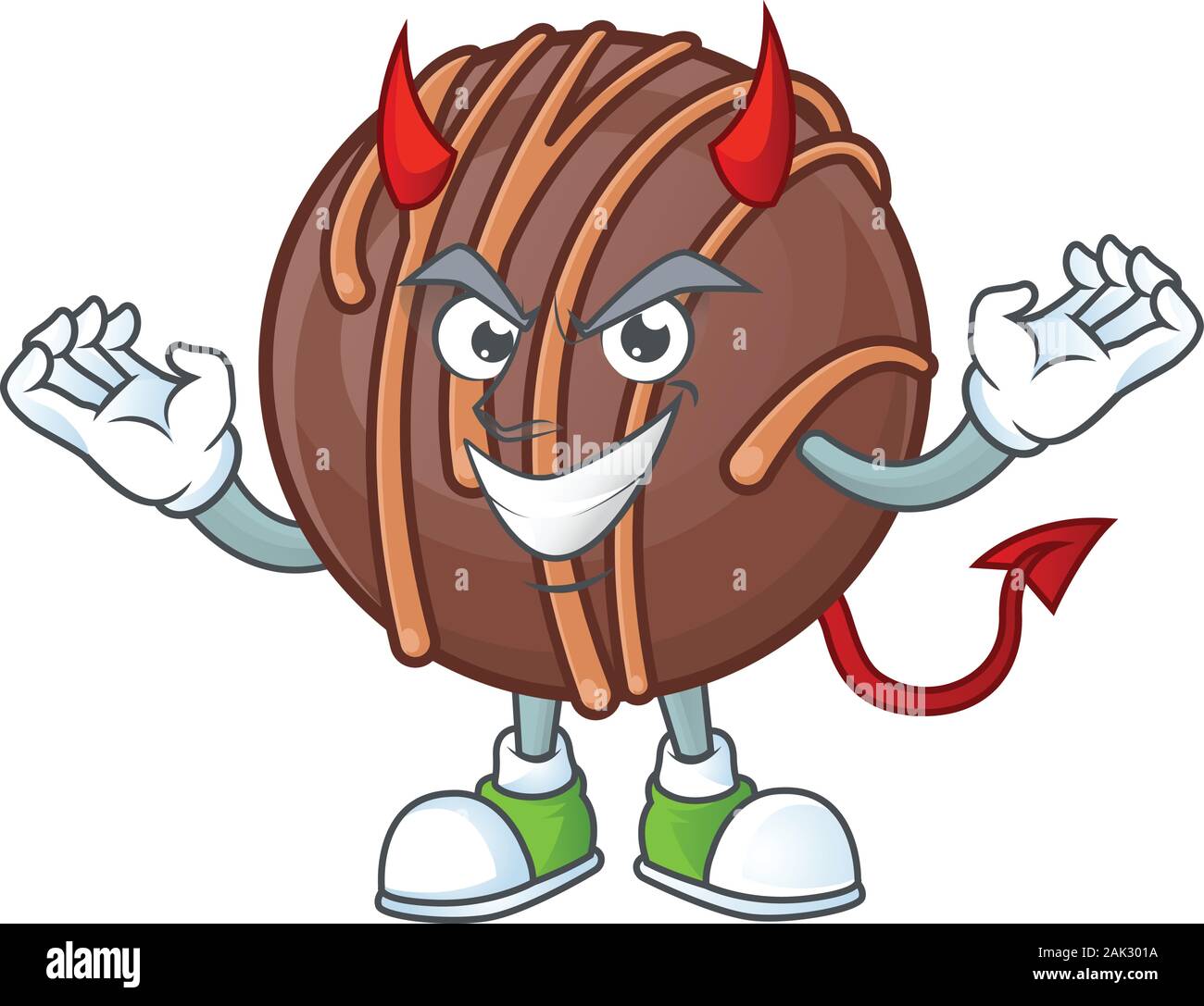 Devil chocolate praline ball Cartoon character design Stock Vector ...