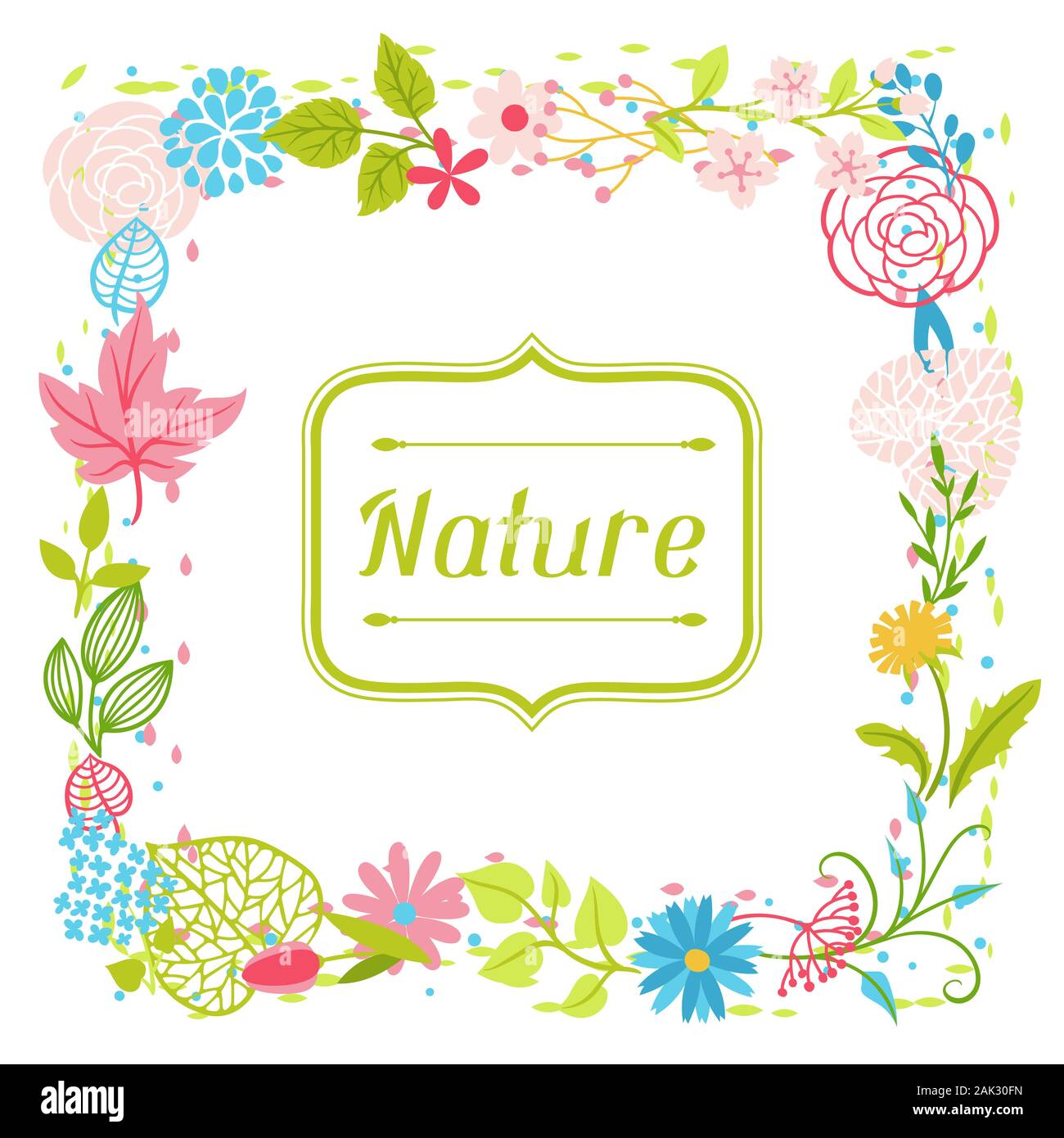 Frame with spring flowers Stock Vector Image & Art - Alamy