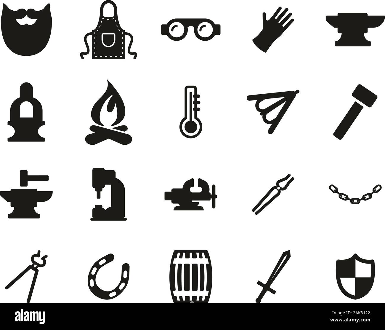 Blacksmith sword icon outline Cut Out Stock Images & Pictures - Alamy
