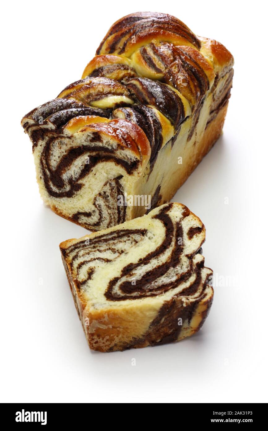 homemade chocolate babka, swirl brioche with chocolate Stock Photo - Alamy