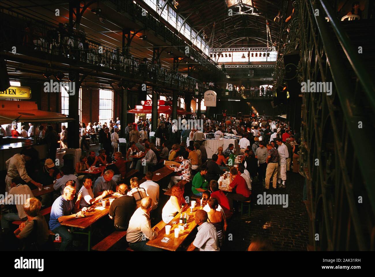 Morning pint in the Fish Auction Hall at the Fish Market in Hamburg ...