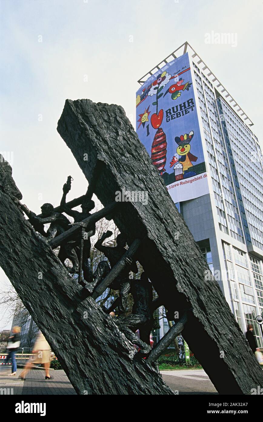 The Ruhr District raise a monument, RAG-headquarters Essen, North Rhine ...