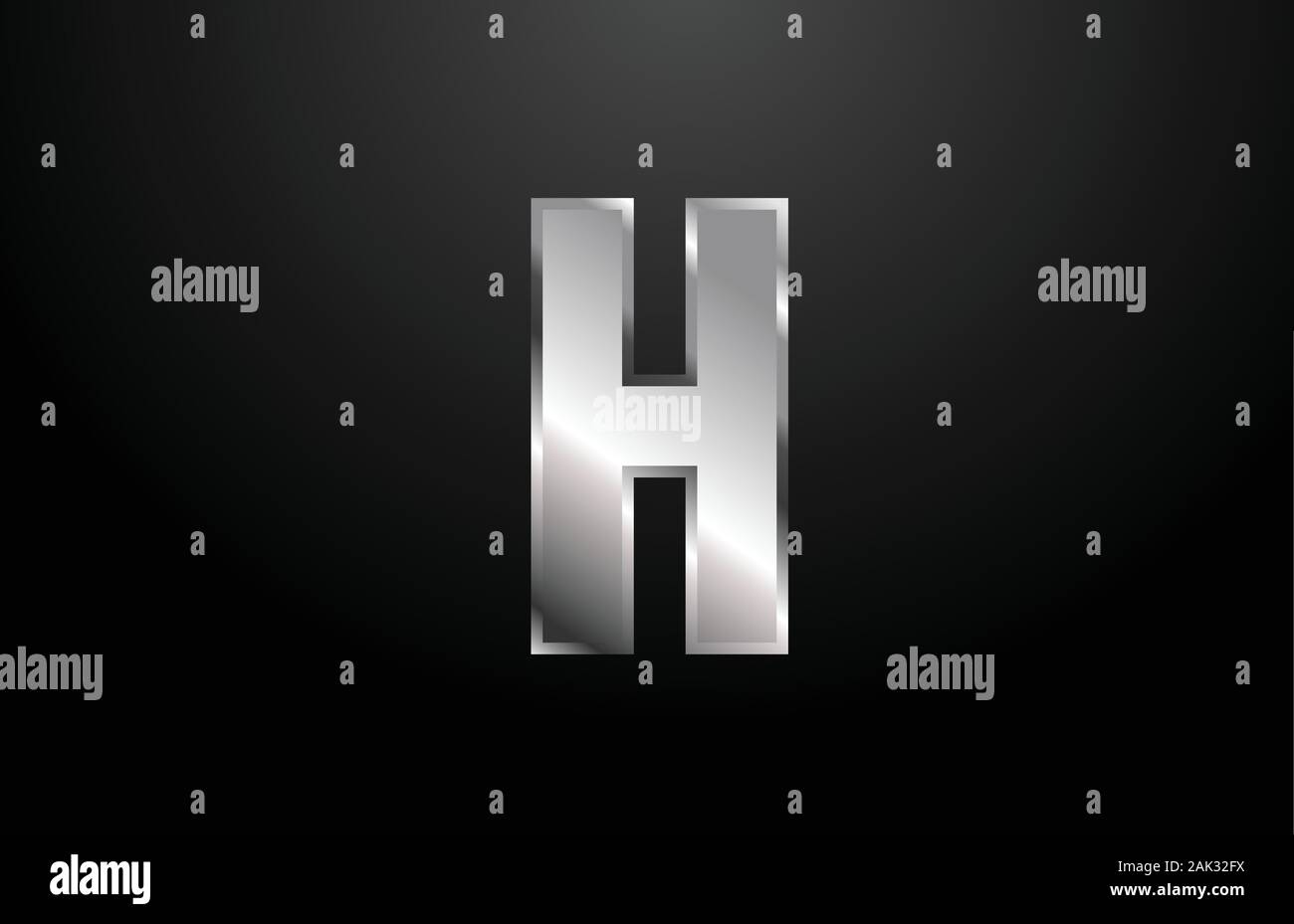 silver metal alphabet letter H logo icon template. Suitable for a ...
