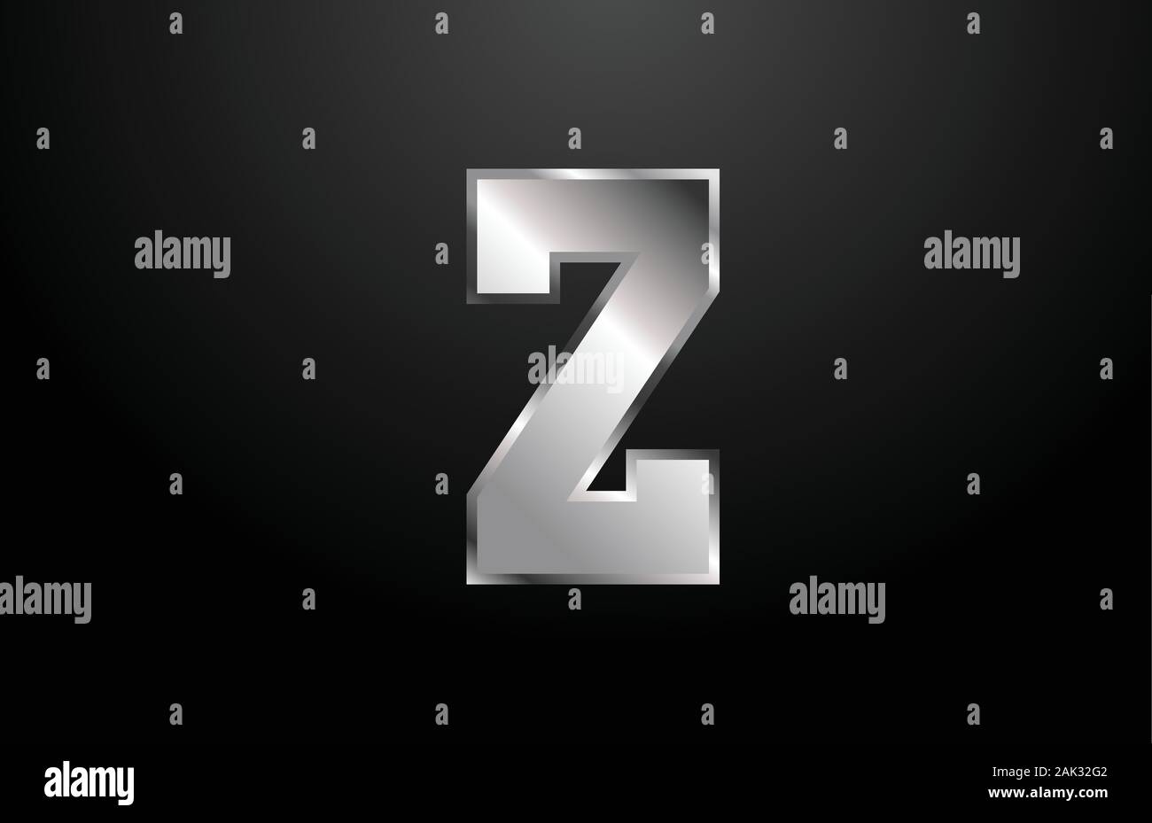 silver metal alphabet letter Z logo icon template. Suitable for a ...