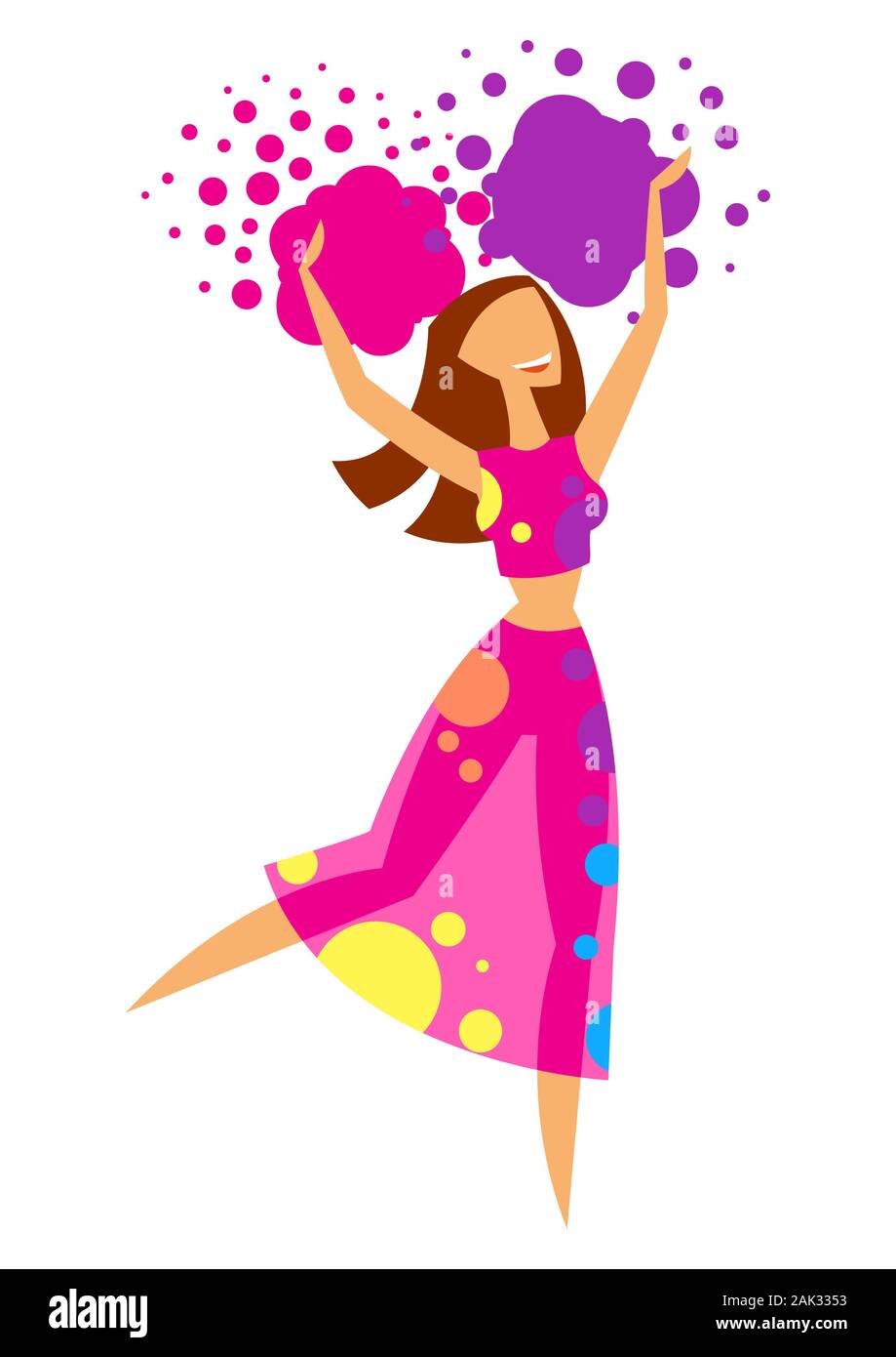 Dancing party girl happy Cut Out Stock Images & Pictures - Alamy