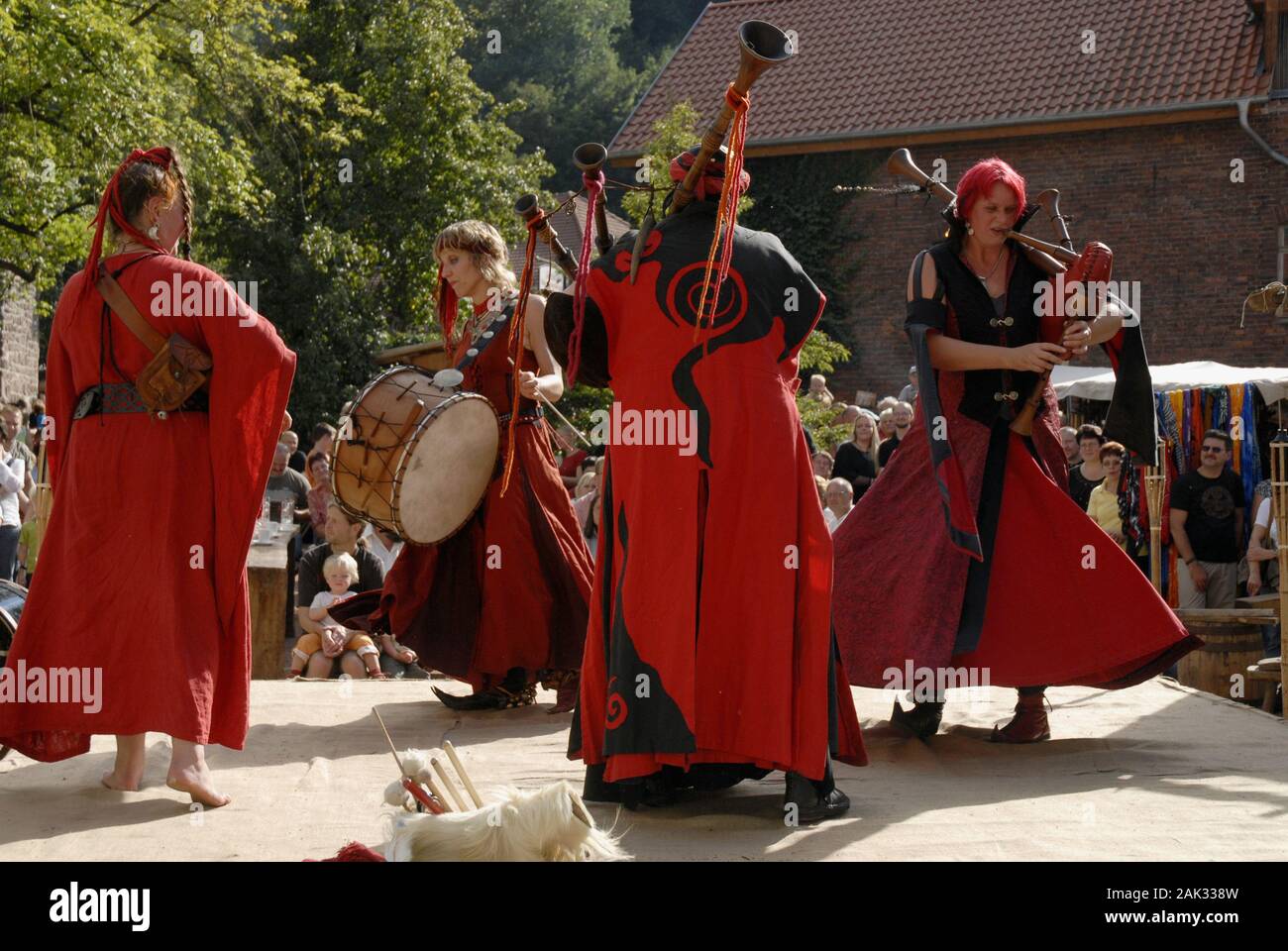 Medieval performance during the annual Luther Festival in Eisenach ...