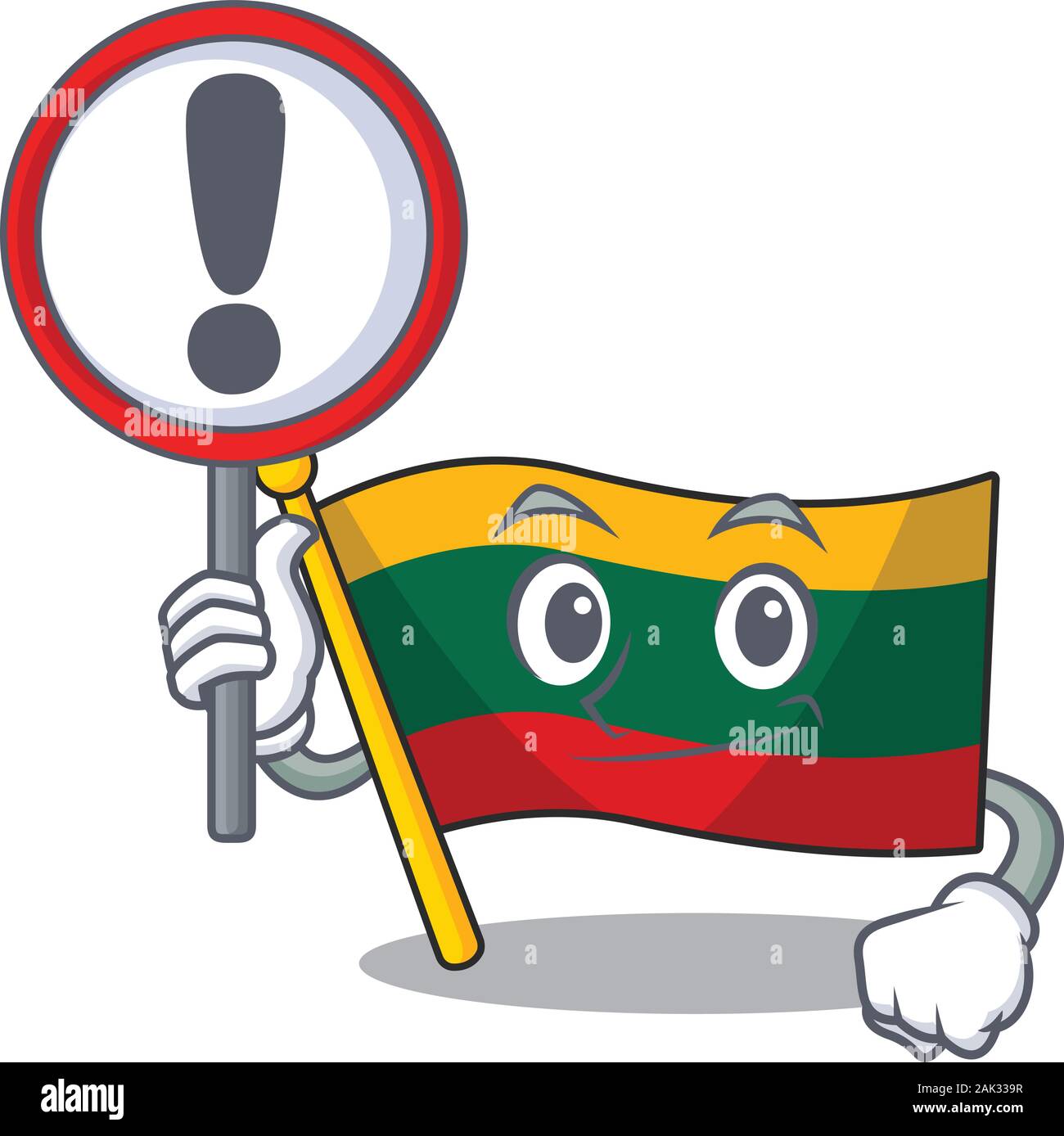 cool and funny flag lithuania raised up a sign Stock Vector Image & Art ...