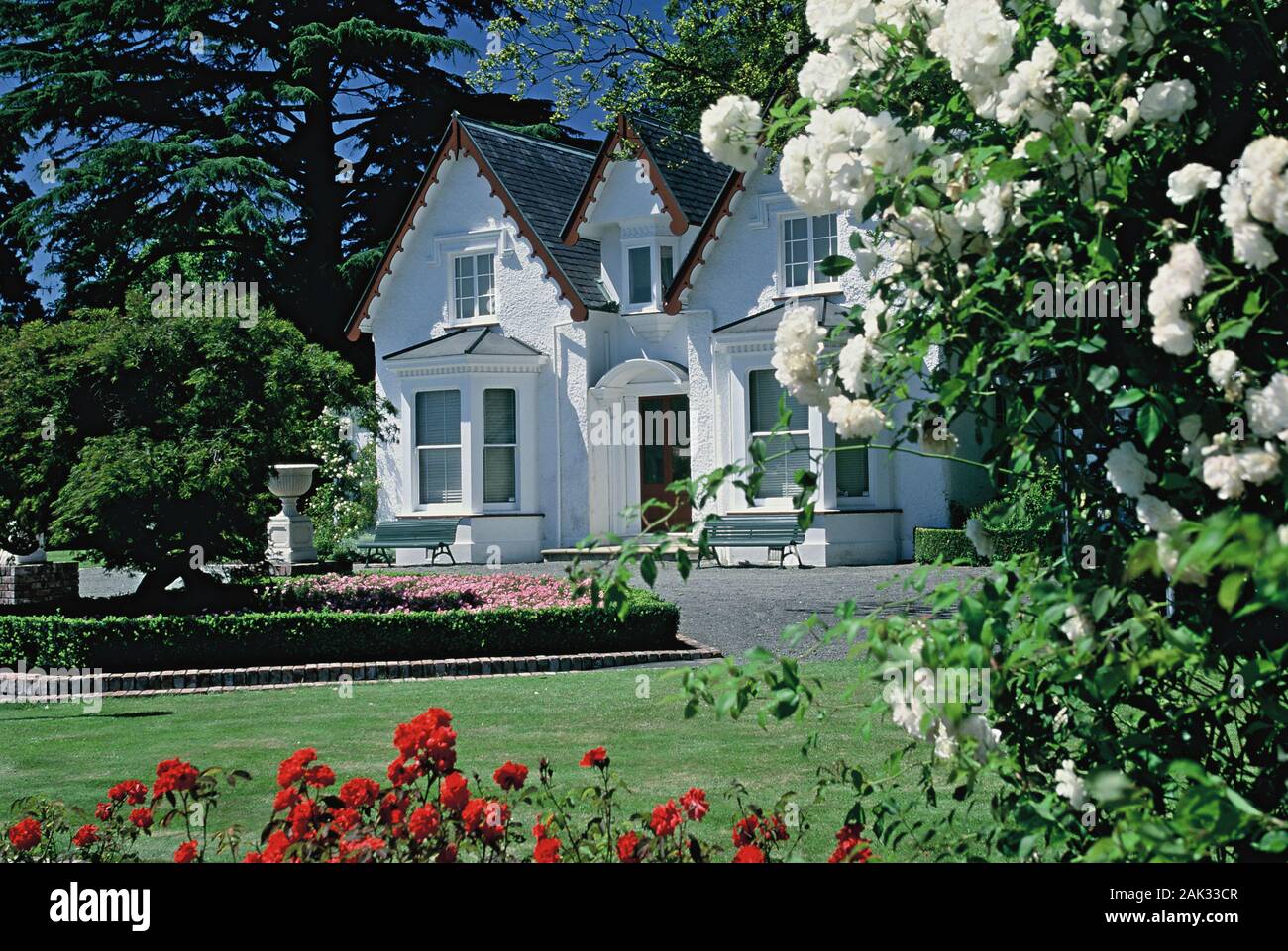 A picturesque garden surrounds the 1855 built Broadgreen House in ...