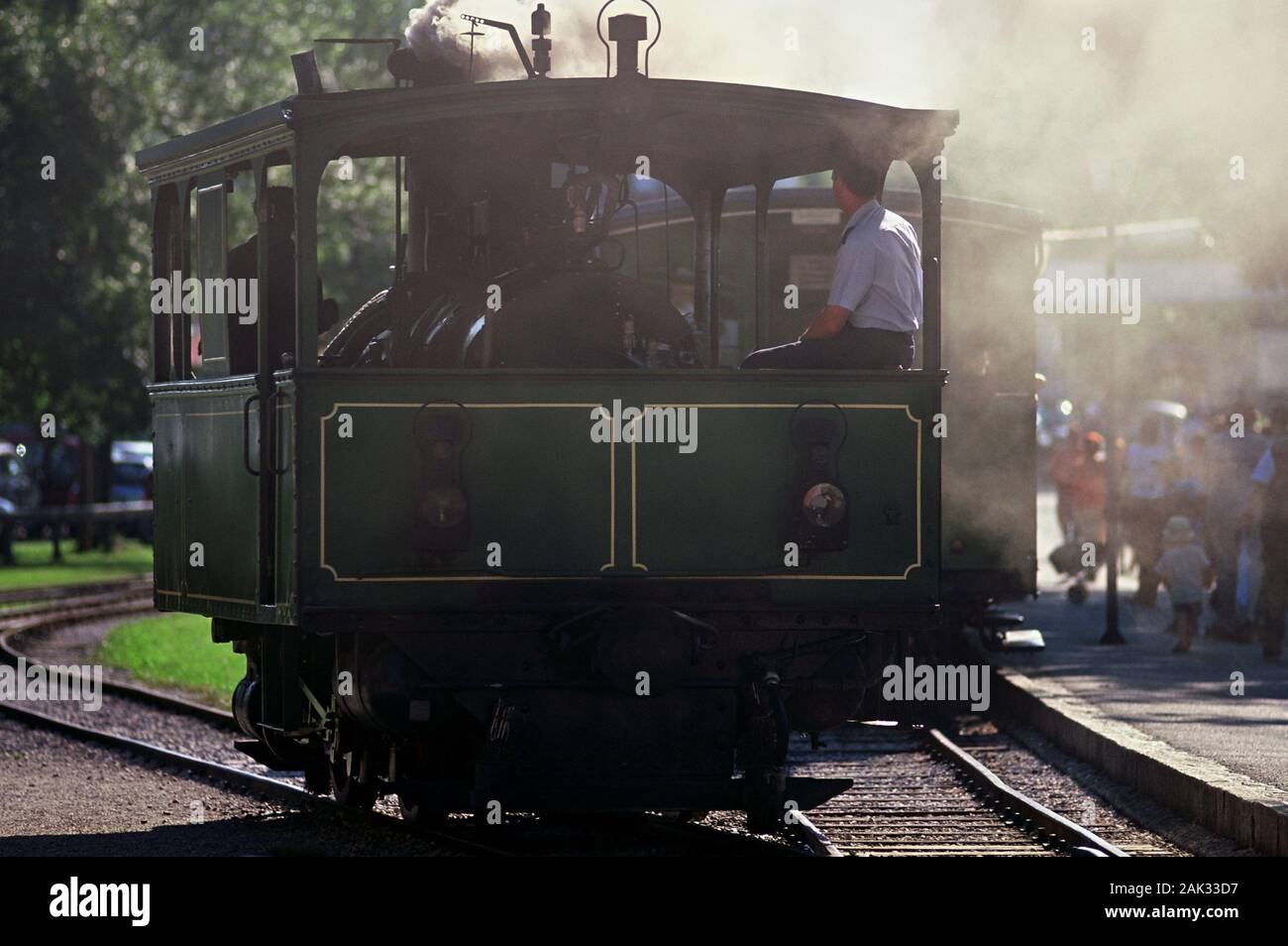 The nostalgic Prien Chiemseebahn, an old steam locomotive that was ...