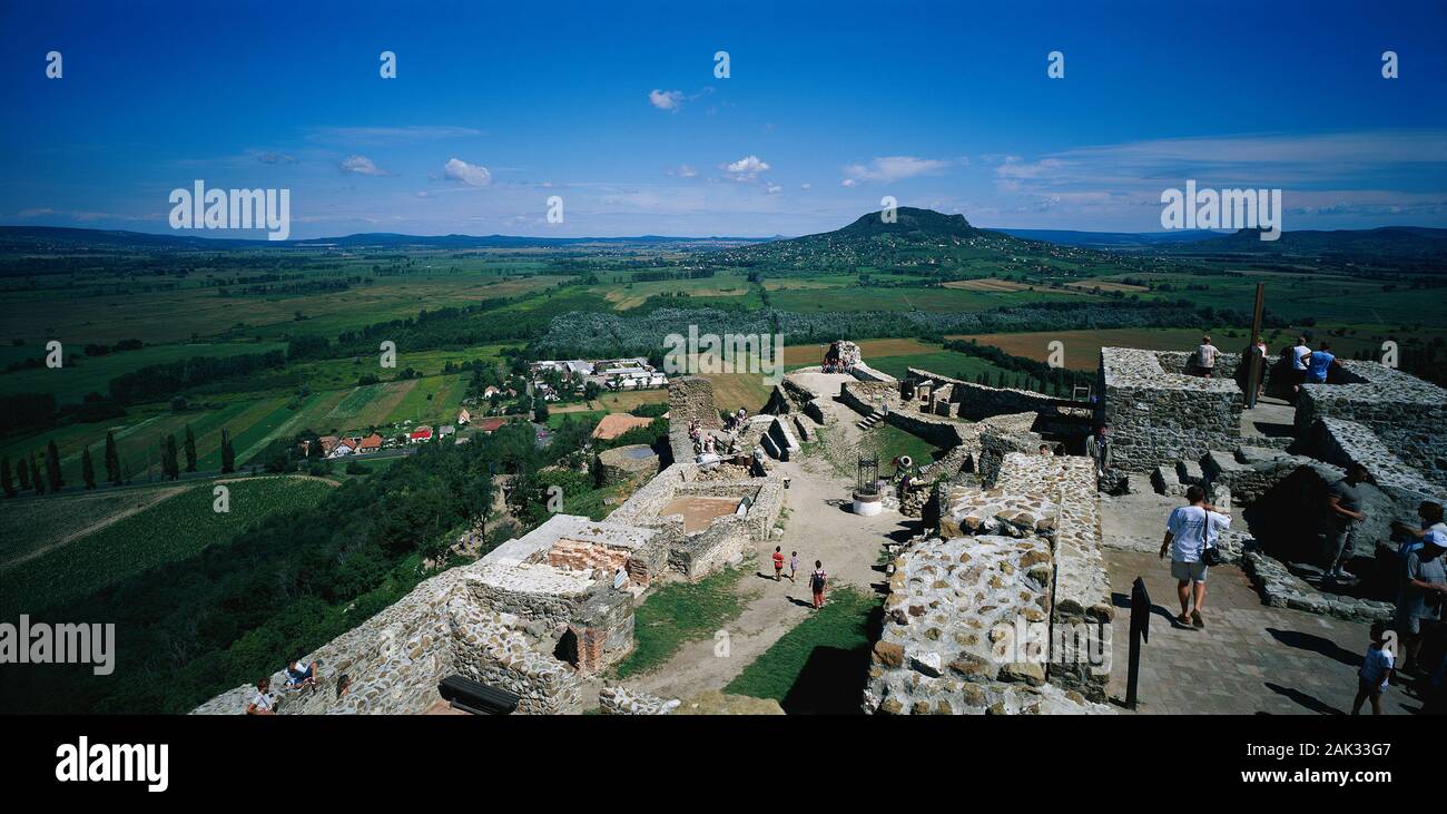 View of a medieval castle ruin in Szigliget, Hungary. (Undated picture ...