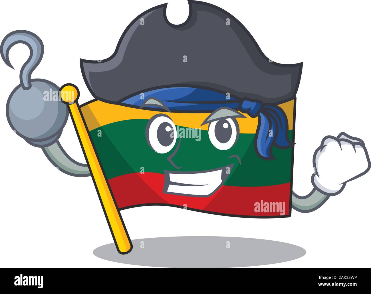 cool and funny flag lithuania cartoon style wearing hat Stock Vector ...