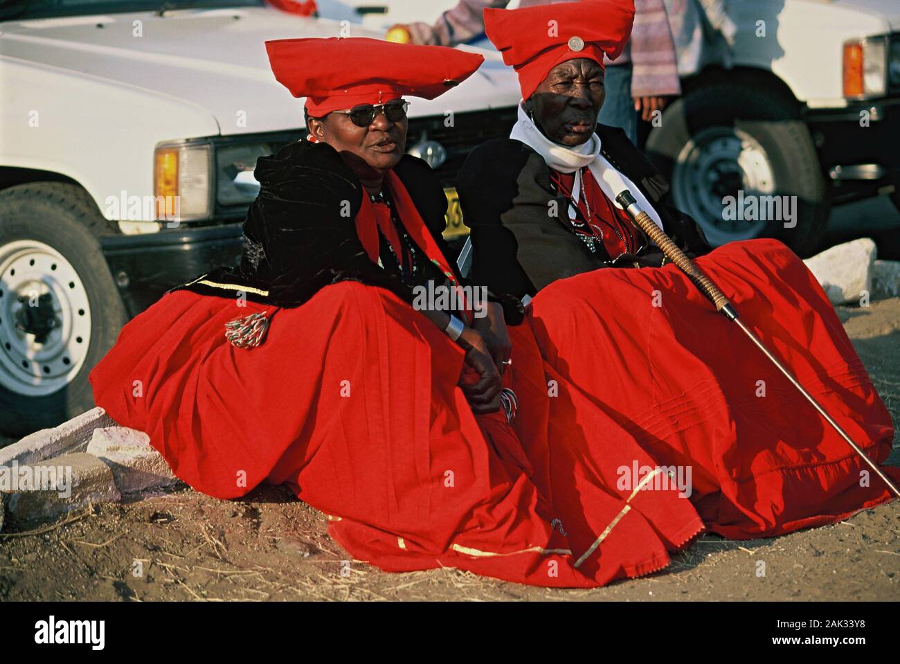 Women in traditional costumes at a Herero commemoration day in ...