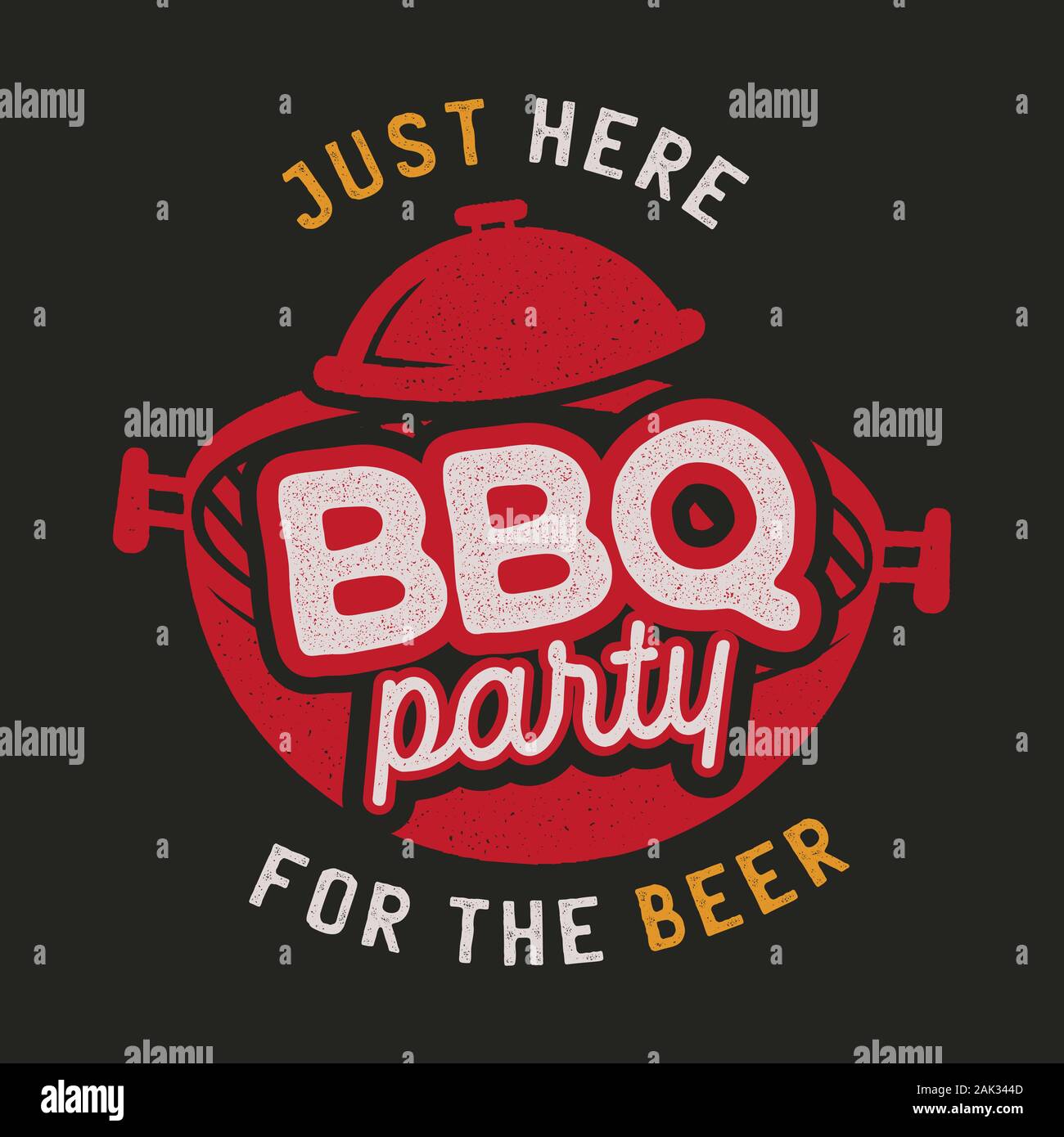 Barbecue party logo template. BBQ print for t-shirt, sticker, poster ...