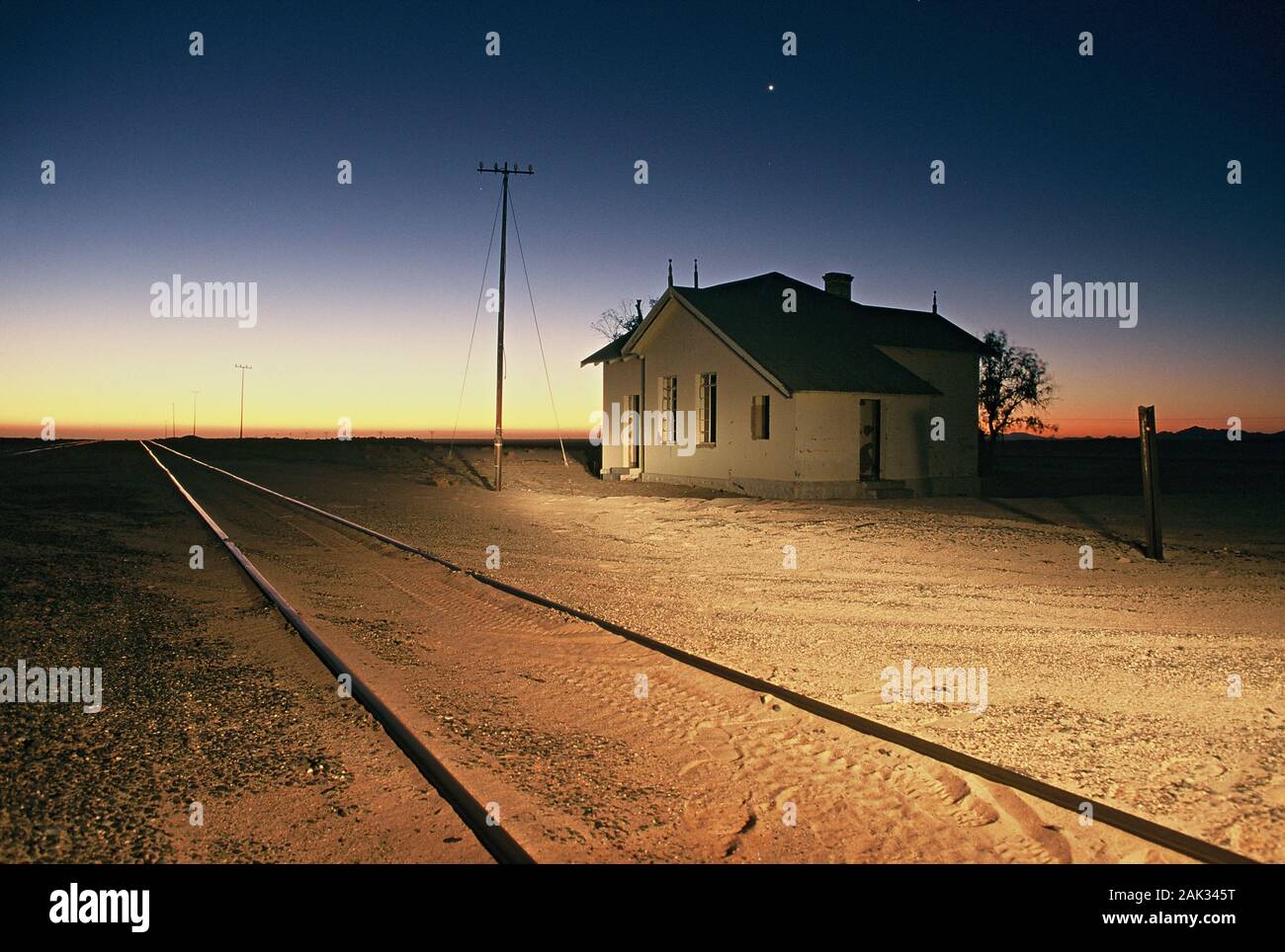 Lonely railway station Garub in the Namib desert, Namibia. (Undated ...