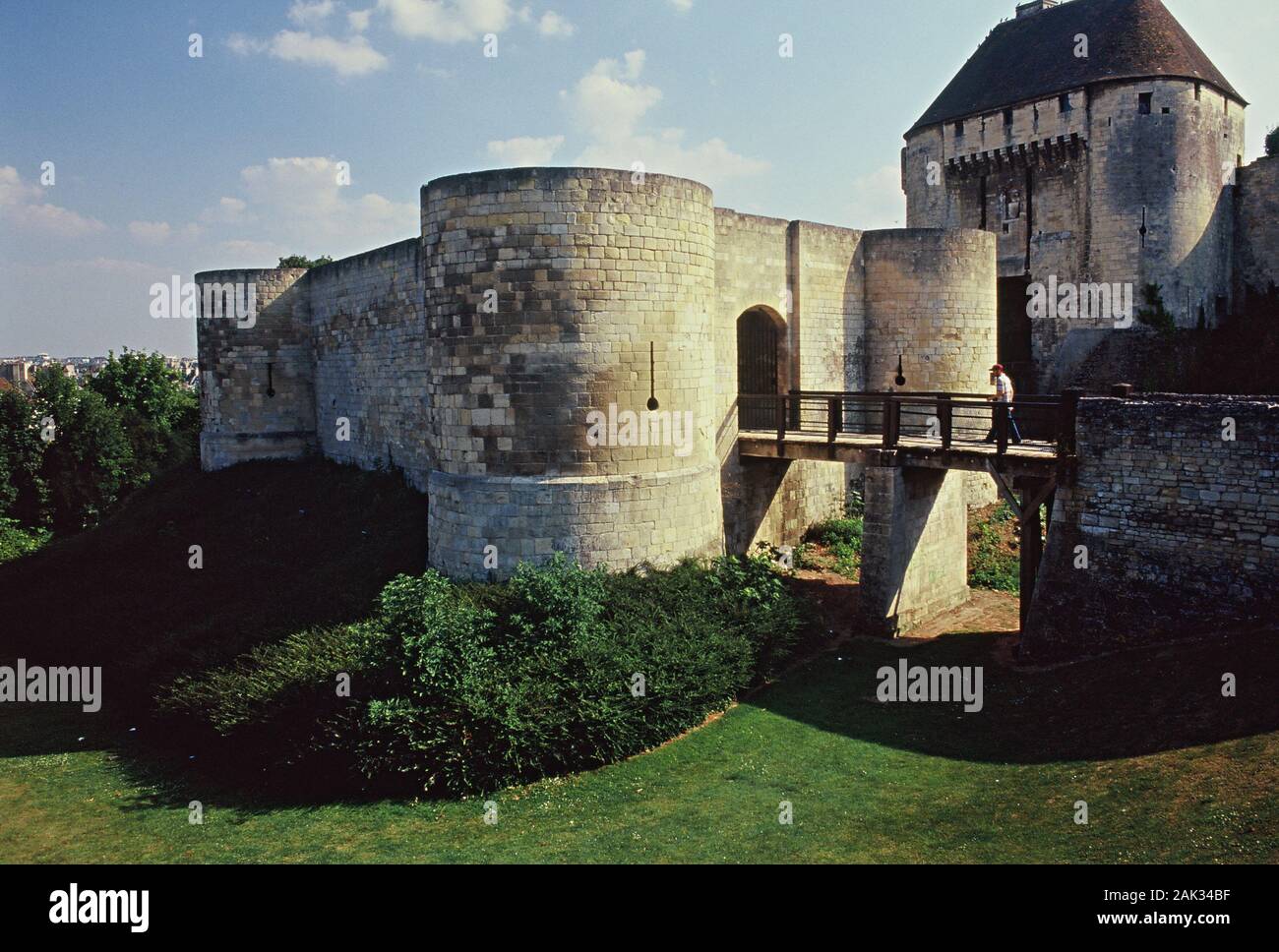 View of the fortification Ducal Castle in Caen in the Calvados ...