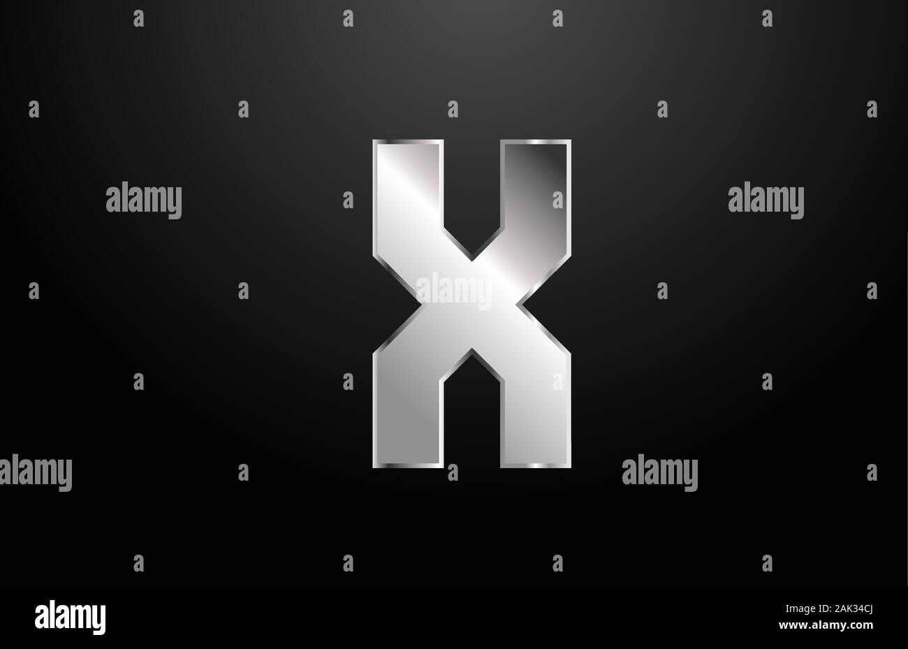 silver metal alphabet letter X logo icon template. Suitable for a ...