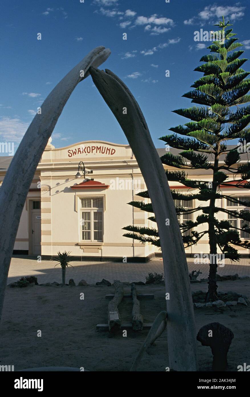 The former Otavi station, built 1906, is located in Swakopmund, Namibia ...