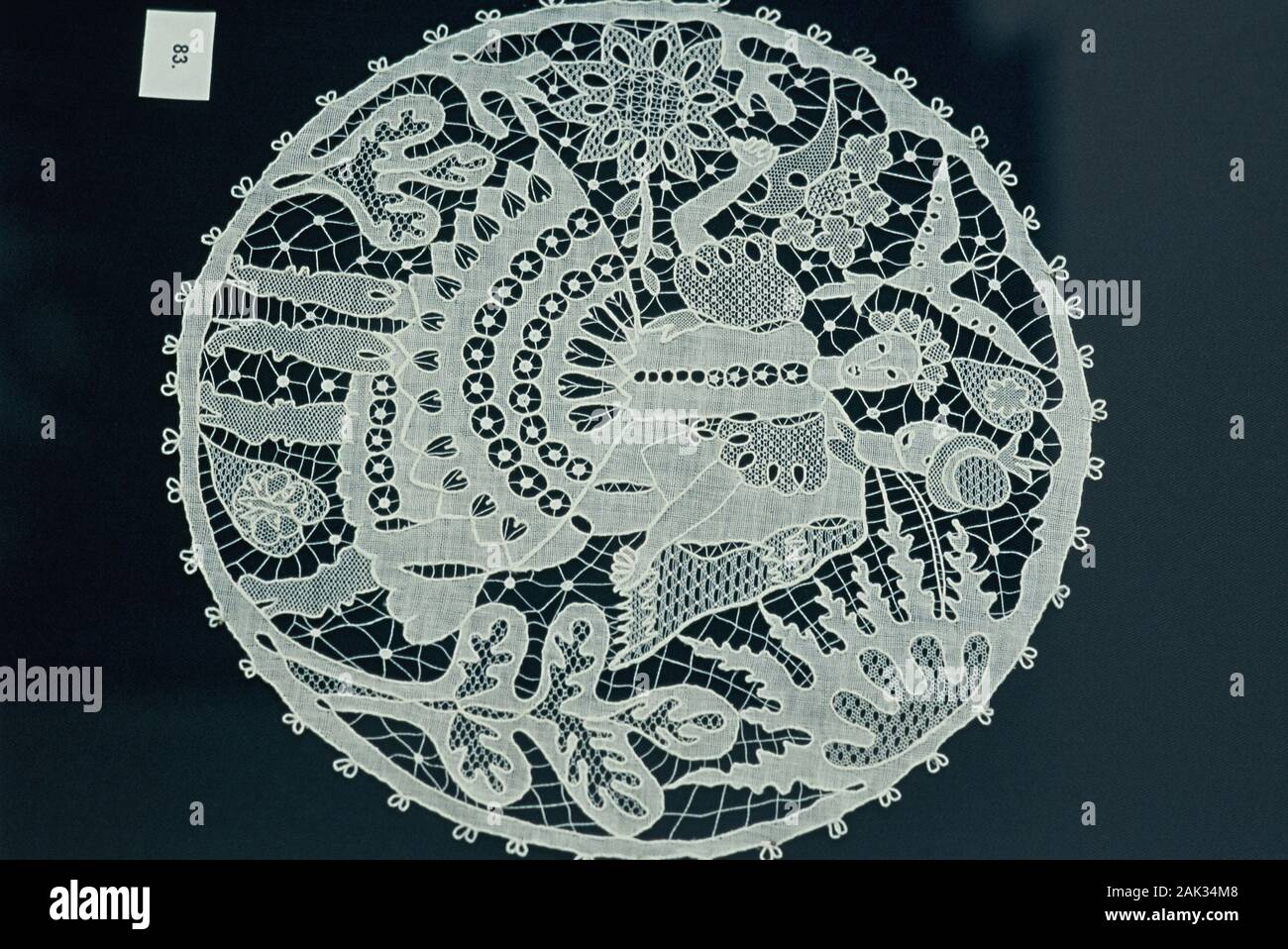 View of embroidery, made by the Cumans, a former nomadic Turkic tribe ...