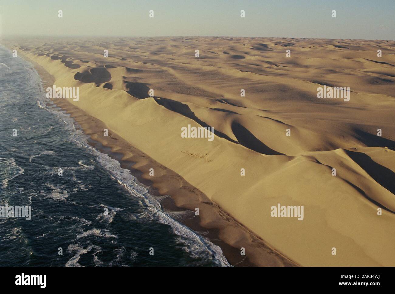 The dunes in Namibia continue a lot of kilometres parallel to the ...